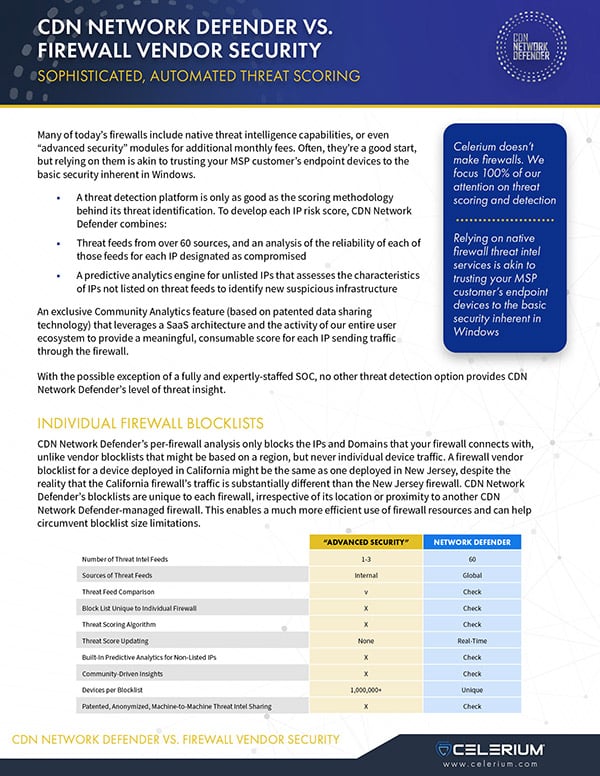 CDN Network Defender vs Native Firewall Security